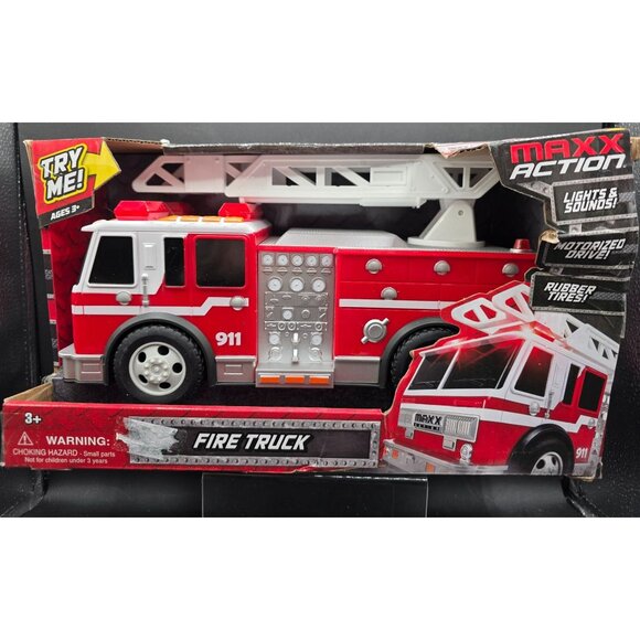 Maxx Action | Toys | Maxx Action Motorized Fire Truck Fireman Toy Light ...